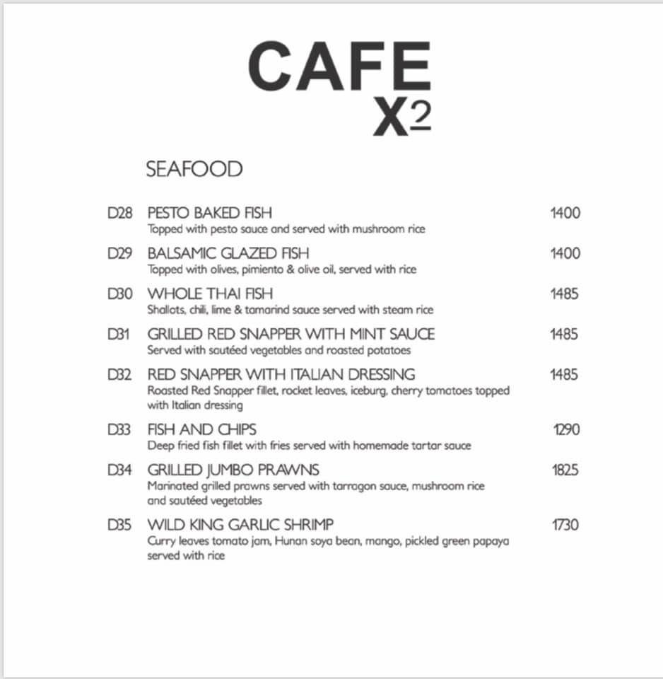 X2 Pan Asian Dining Menu - Food Pakistan