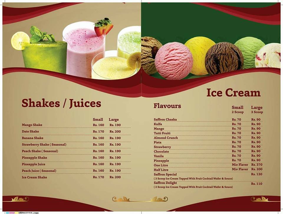 Saffron Foodies Menu - Food Pakistan