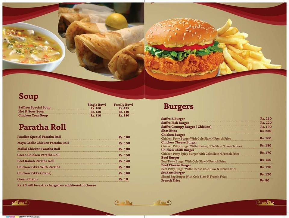 Saffron Foodies Menu - Food Pakistan