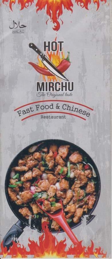 Hot Mirchu Menu - Food Pakistan
