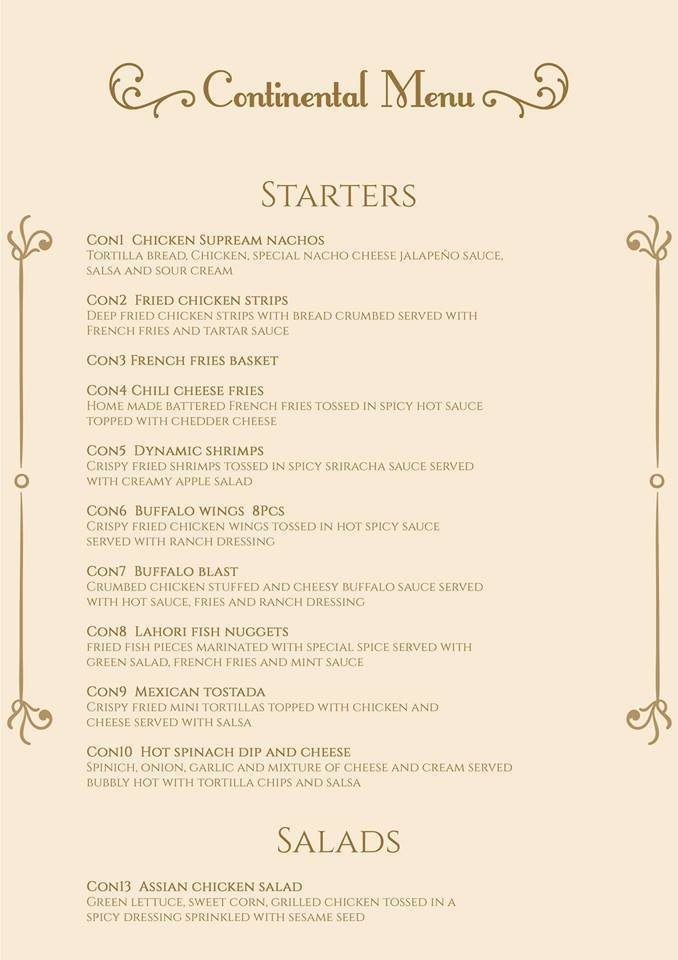Chahaar Baagh Menu - Food Pakistan
