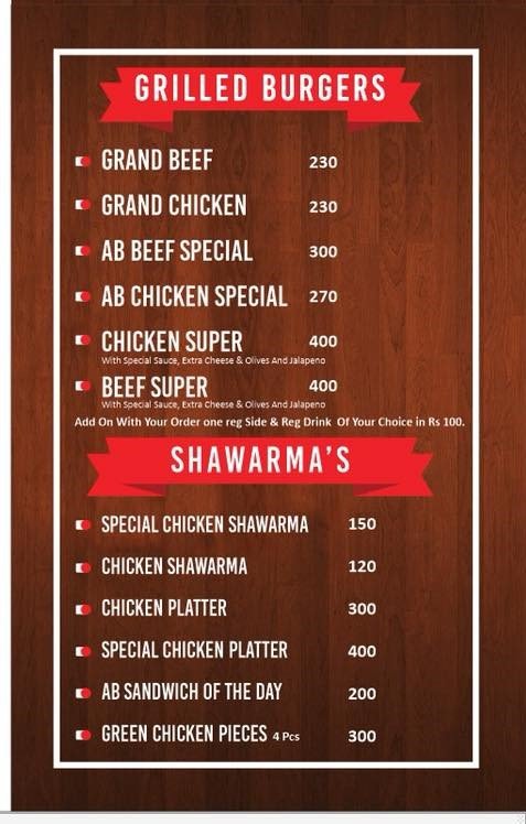 Arabian Bites Menu - Food Pakistan
