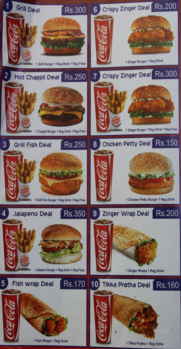 Burger Friends Menu - Food Pakistan