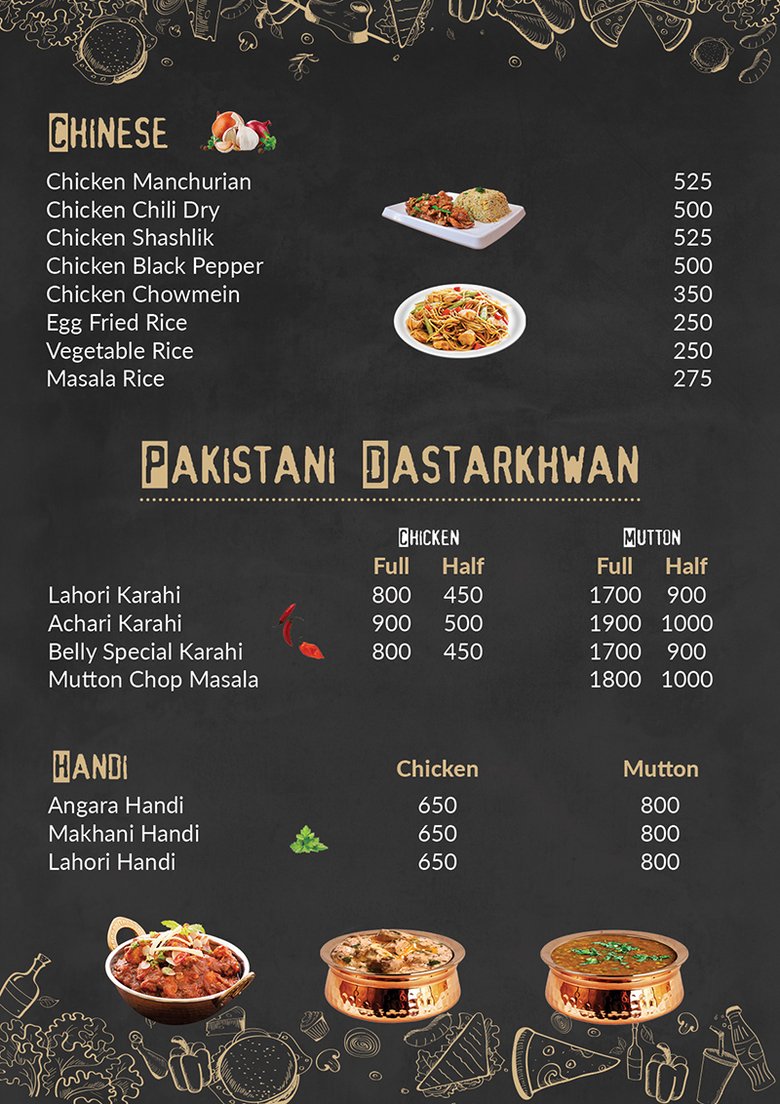 Belly Full Menu - Food Pakistan