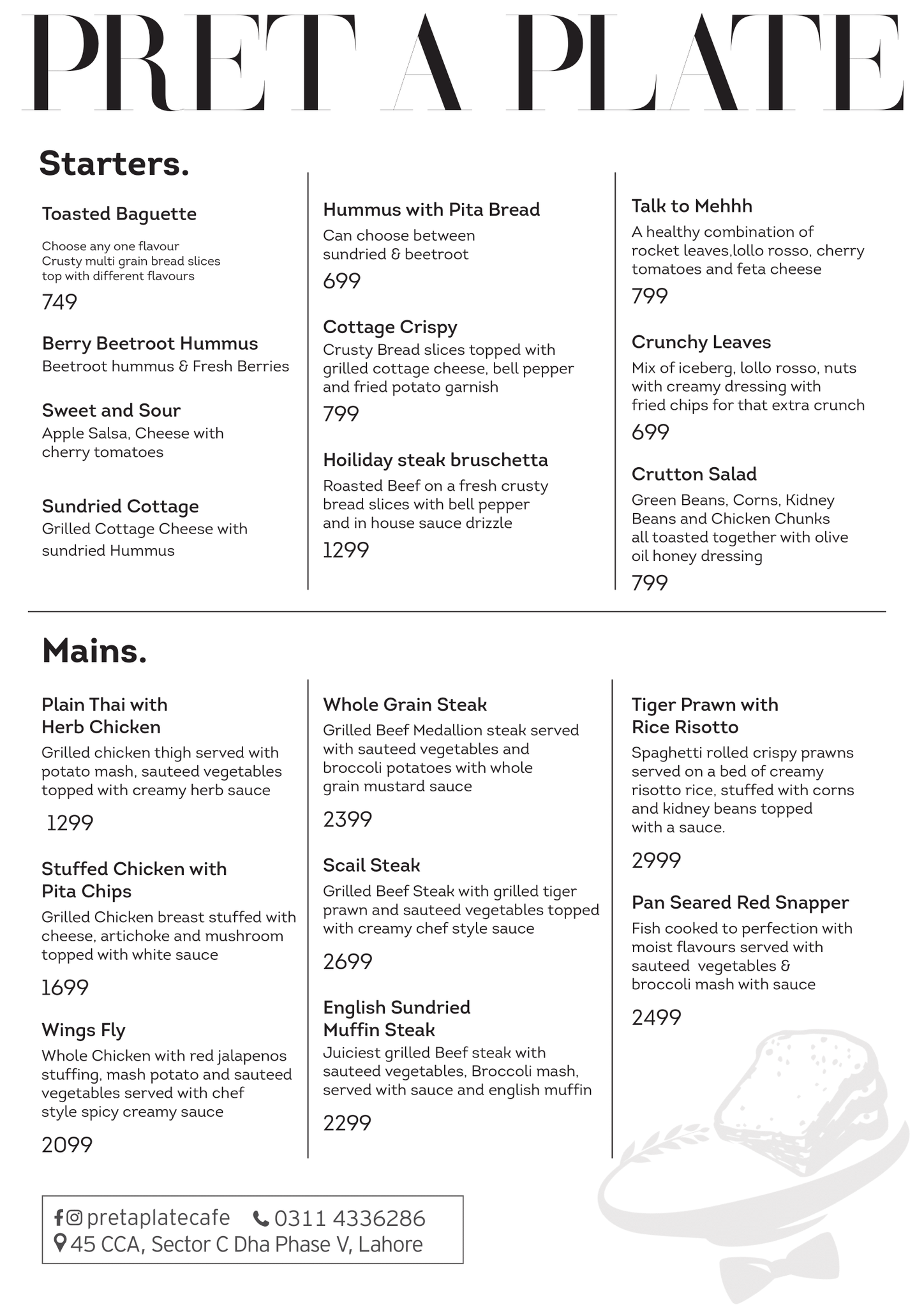 Pret A Plate Menu - Food Pakistan