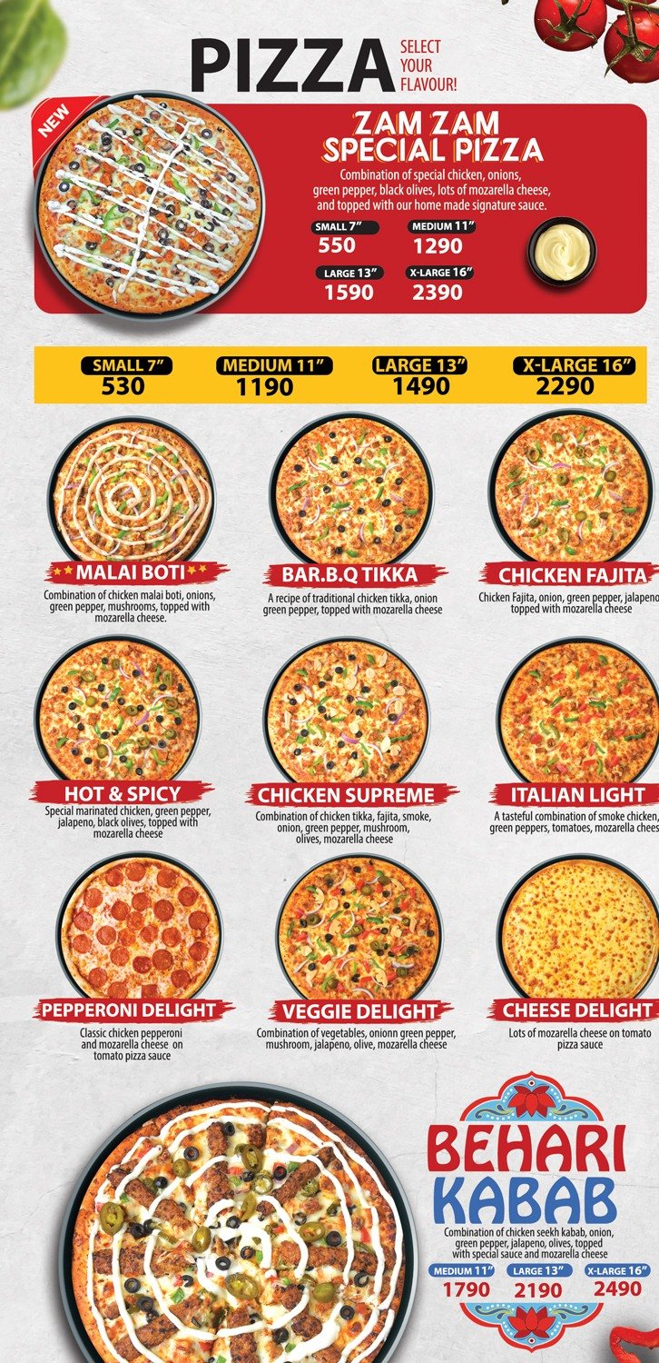 Zam Zam Rawalpindi Menu - Food Pakistan